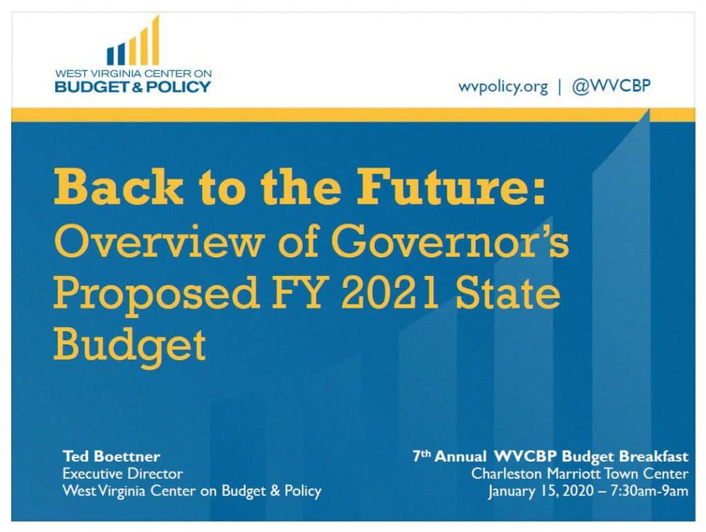Back to the Future: Overview of Governor's Proposed FY 2021 State ...